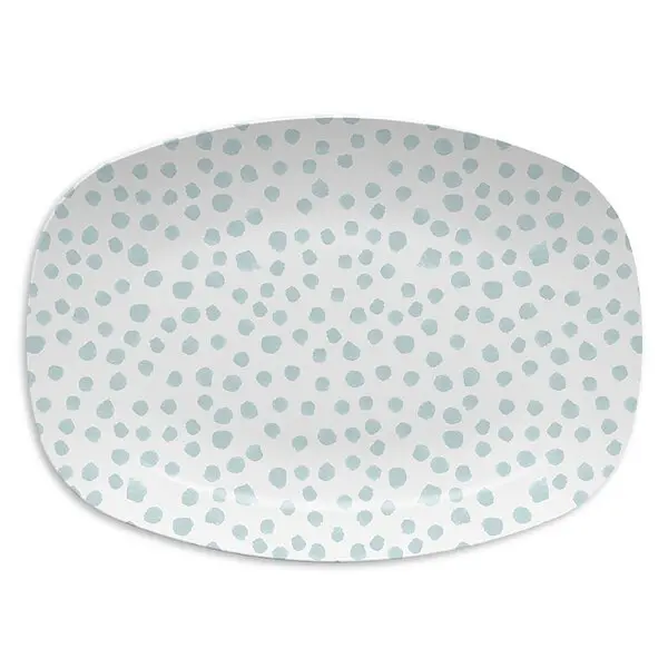 MARIPOSA Blue Dotty Platter - Teal