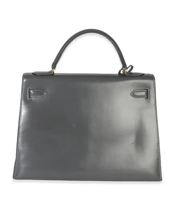 Hermès Sellier Kelly 32 Leather Handbag - Gray