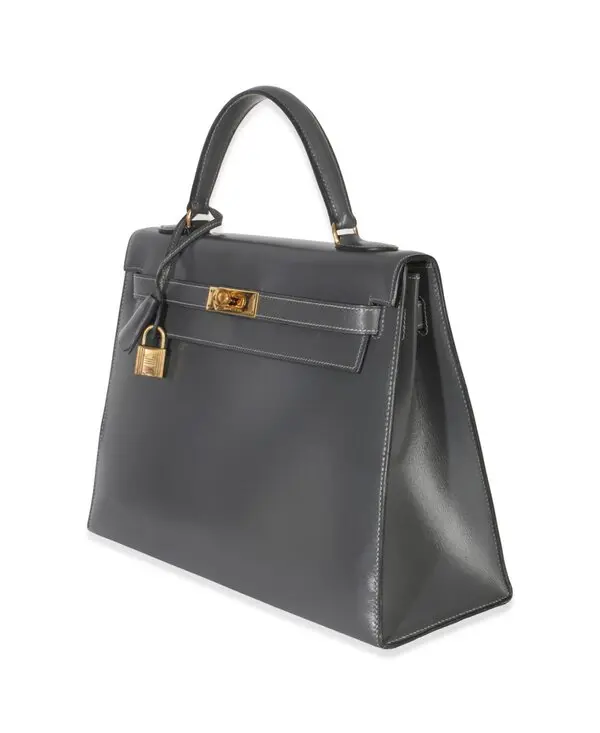 Hermès Sellier Kelly 32 Leather Handbag - Gray