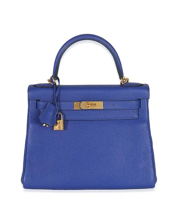 Hermès Retourne Kelly 28 Leather Handbag - Blue