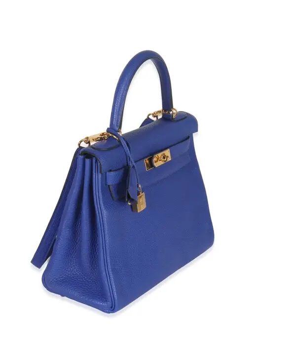 Hermès Retourne Kelly 28 Leather Handbag - Blue