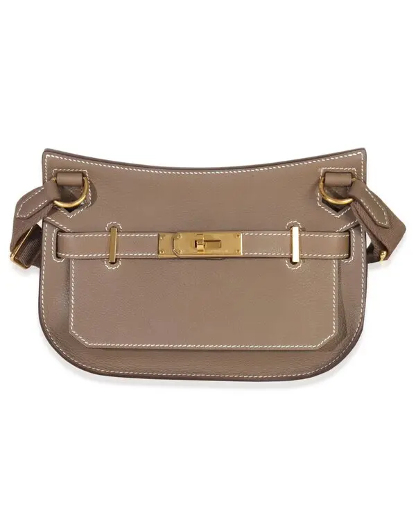 Hermès Jypsiere Leather Handbag - Gray