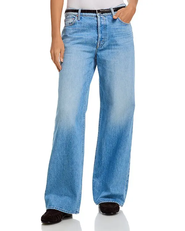 MOTHER The Rerun Zip Sneak High Rise Wide Jeans - Last Bite