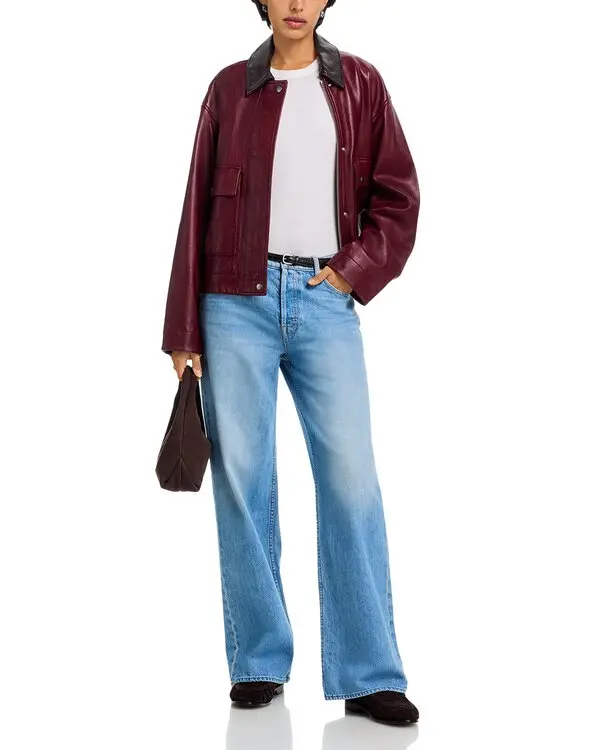 MOTHER The Rerun Zip Sneak High-rise Wide Jeans - Last Bite