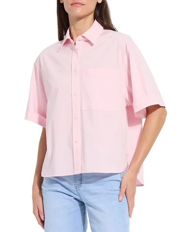 Lyssé Corinna Oversized Cropped Shirt - Rose