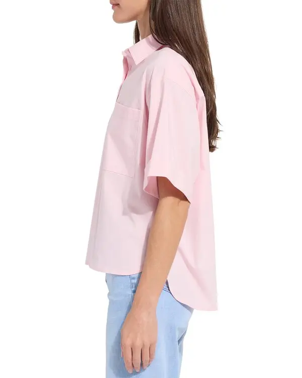 Lyssé Corinna Oversized Cropped Shirt - Rose