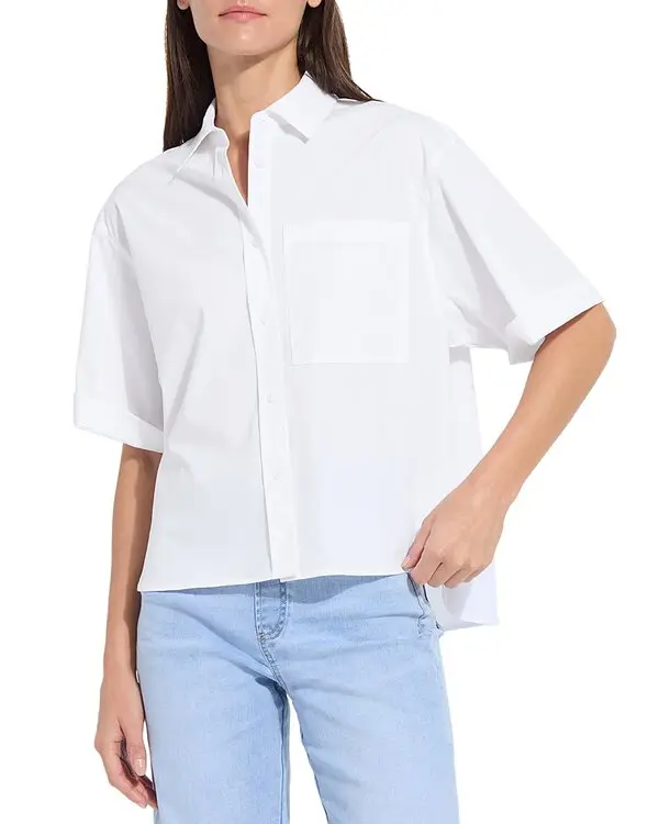 Lyssé Corinna Oversized Cropped Shirt - White