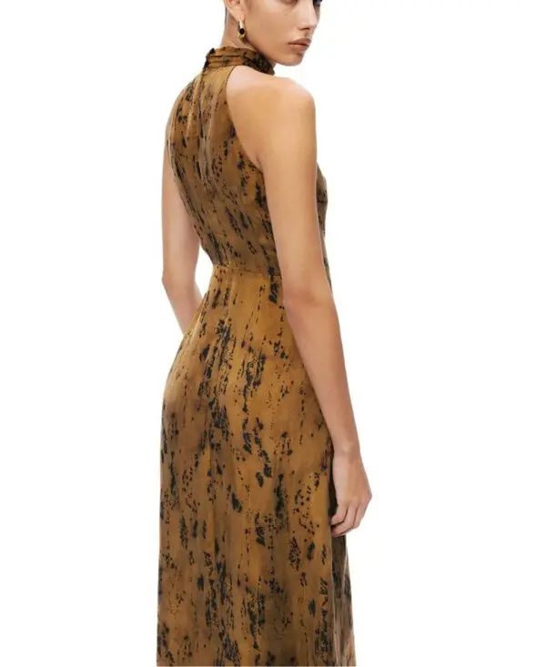 NOCTURNE Printed Halterneck Maxi Dress