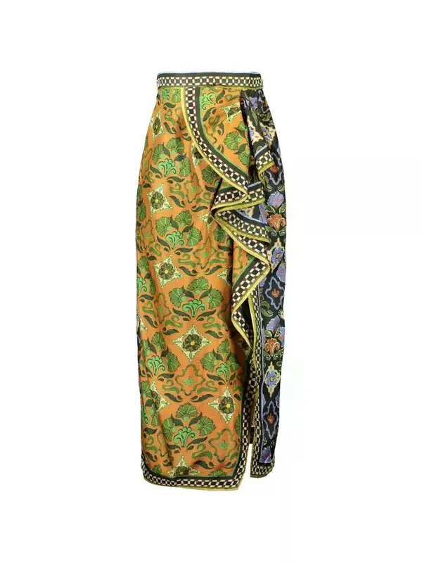 ALEMAIS Cece Spliced Silk Skirt