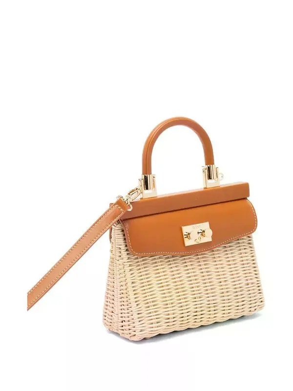 Rodo Wicker Top-handle Shoulder Bag - Neutrals
