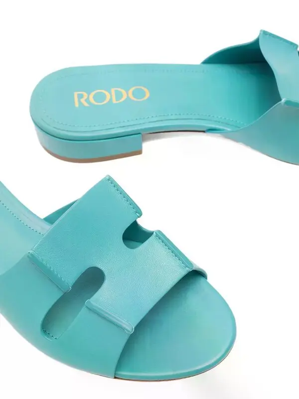 Rodo Cut-out Flat Sandals - Blue