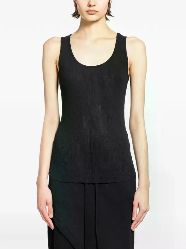 THOM KROM Long Ribbed Tank Top - Black