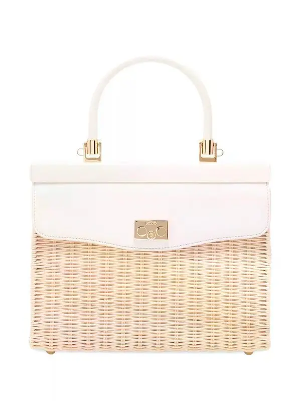 Rodo Wicker Top Handle Shoulder Bag - Neutrals