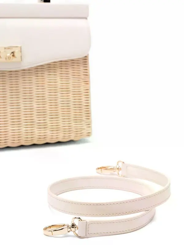 Rodo Wicker Top Handle Shoulder Bag - Neutrals