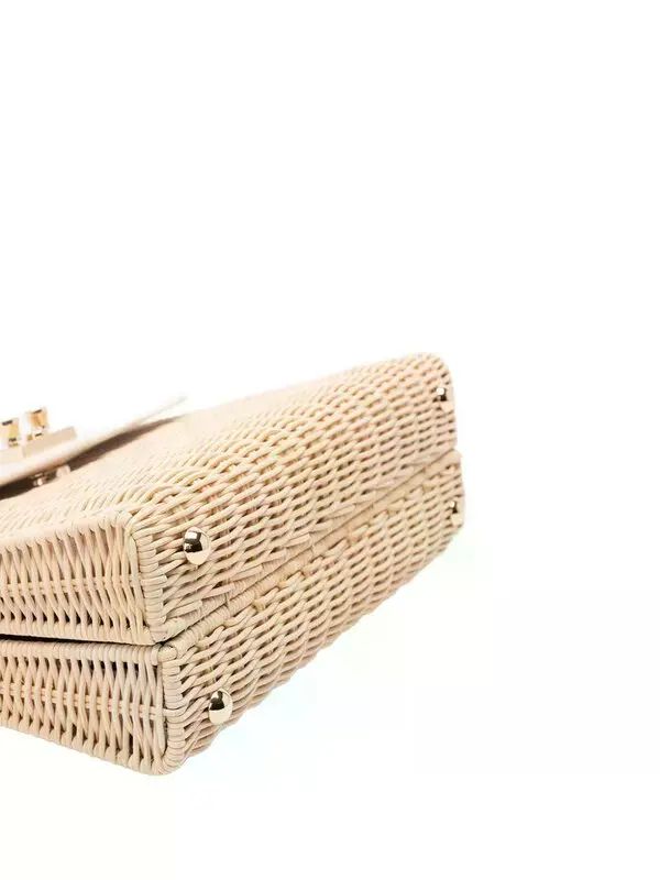 Rodo Wicker Top Handle Shoulder Bag - Neutrals