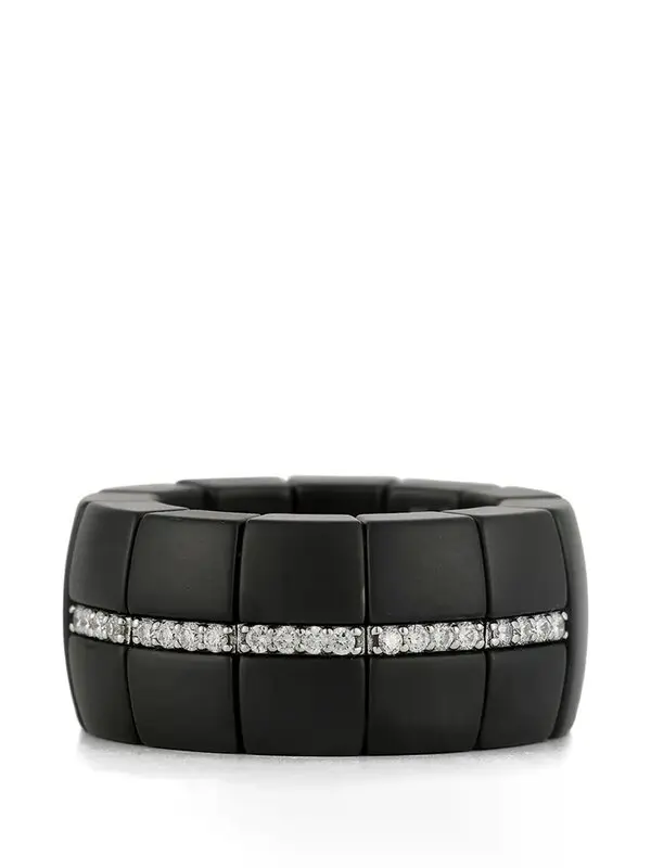 Roberto Demeglio Diamond Bar Matte Domino Stretch Ring - Black
