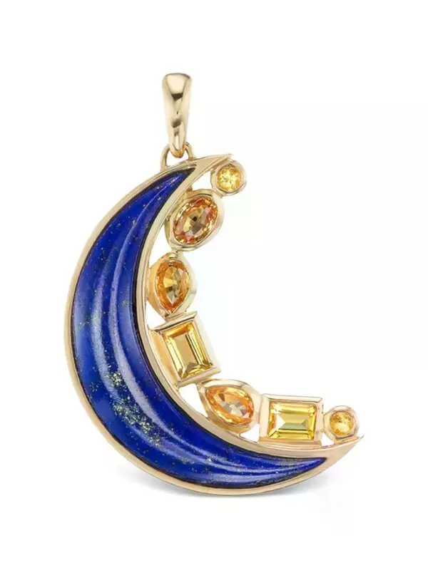 Sorellina Lapis And Yellow Sapphire Moon Pendant - Gold