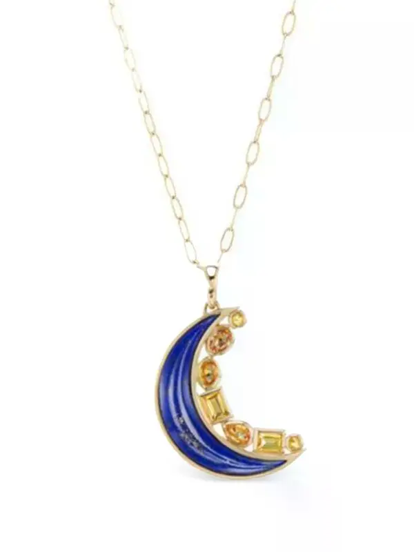Sorellina Lapis And Yellow Sapphire Moon Pendant