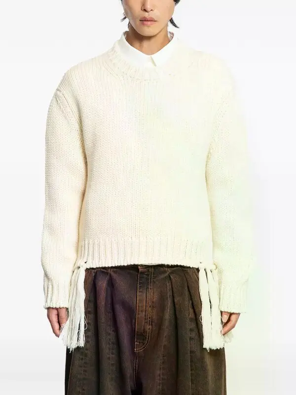 HED MAYNER Fringed Wool Sweater