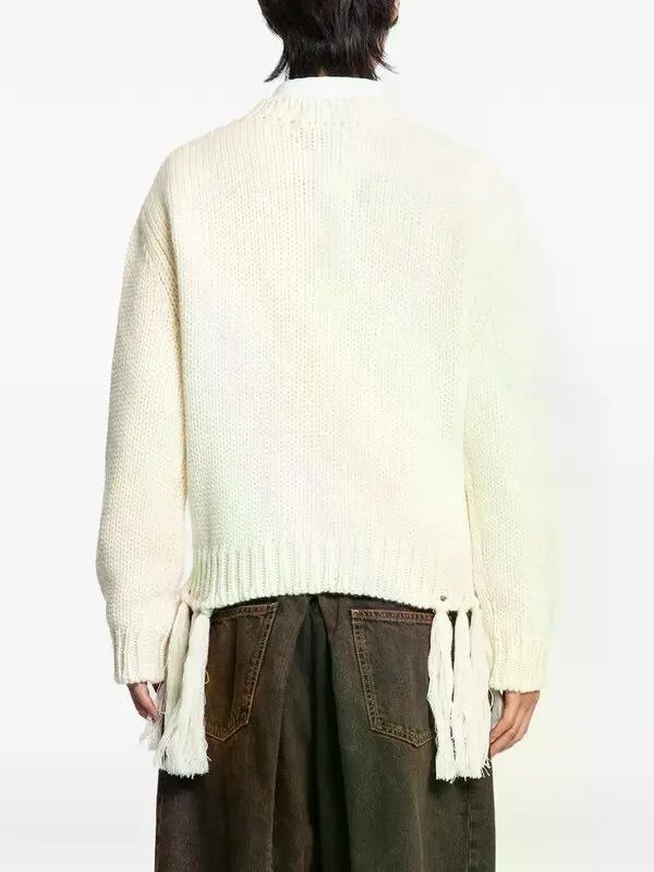 HED MAYNER Fringed Wool Sweater