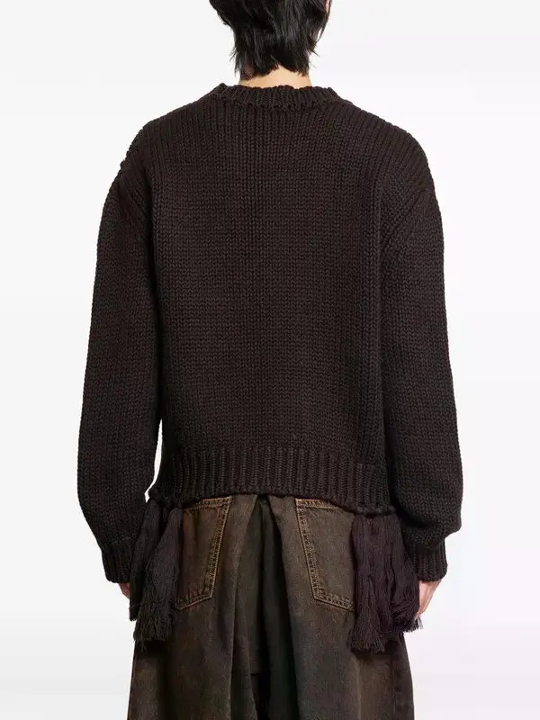 HED MAYNER Fringed Wool Sweater