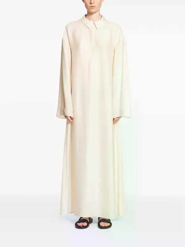 THE ROW Millen Long-sleeve Maxi Dress - Neutrals