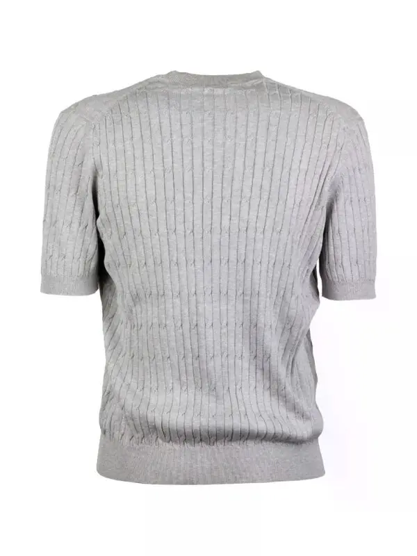 Peserico Ribbed Crewneck T-shirt - Grey