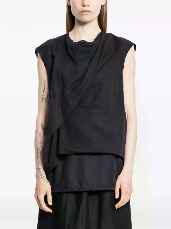 THE ROW Inawa Draped Top - Black