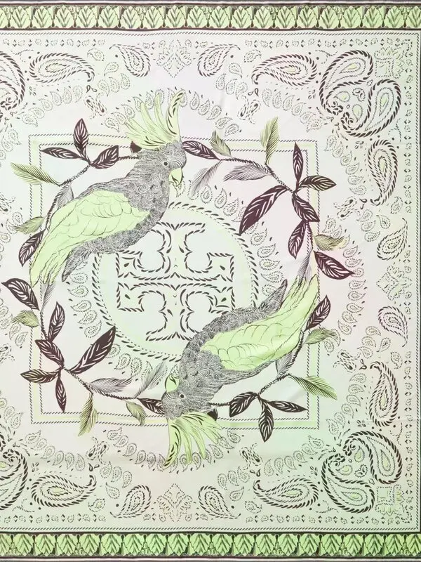 Tory Burch Cockatoo Oversized Bandana Square Scarf - Neutrals