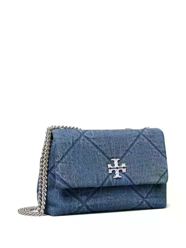 Tory Burch Small Kira Diamond Quilted Denim Shoulder Bag