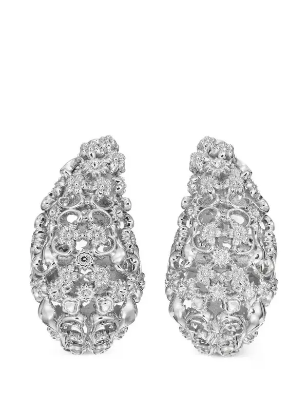 Tory Burch Filigree Pierced Earrings - Silver