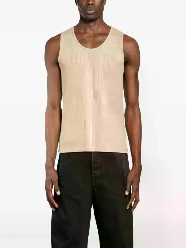 LEMAIRE Ribbed Cotton Tank Top - Neutrals