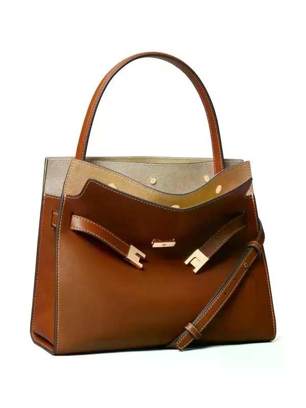 Tory Burch Small Lee Radziwill Double Bag - Brown
