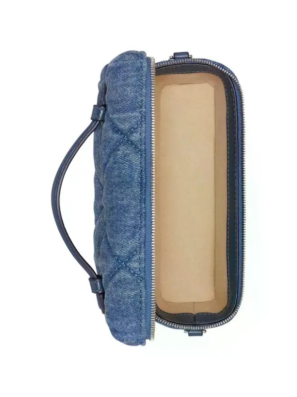 Tory Burch Kira Diamond Quilt Denim East-west Vanity Case - Blue
