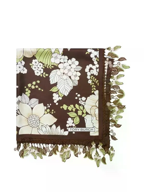Tory Burch Floral Silk Square Scarf