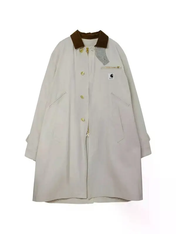 Carhartt Work In Progress X Sacai Logo Trench Coat - Neutrals