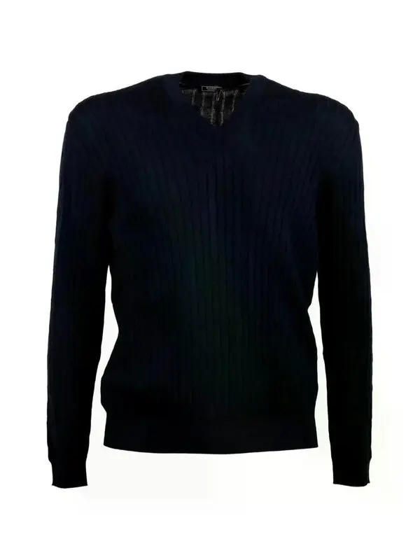 Peserico Cable Knit V-neck Sweater