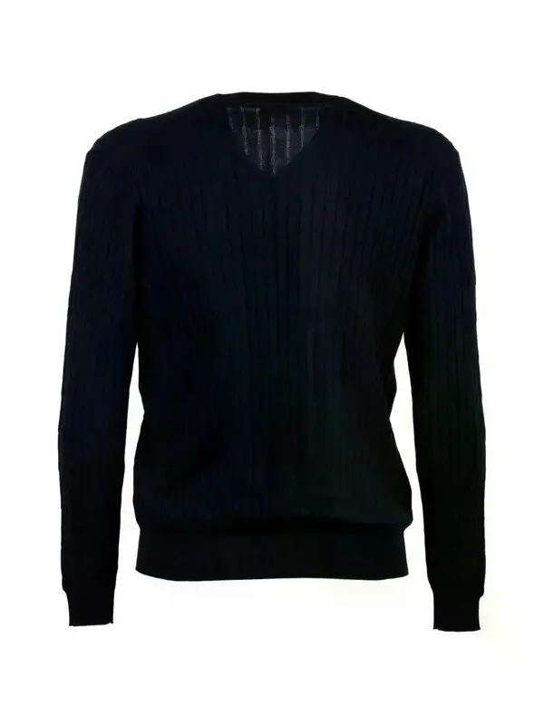 Peserico Cable Knit V-neck Sweater