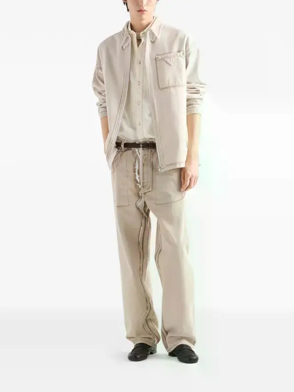 Prada Bull Denim Zipper Shirt