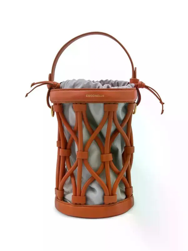 COCCINELLE Koi Leather Bucket Bag - Orange