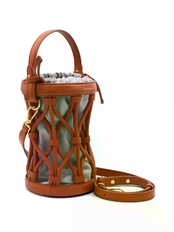 COCCINELLE Koi Leather Bucket Bag - Orange