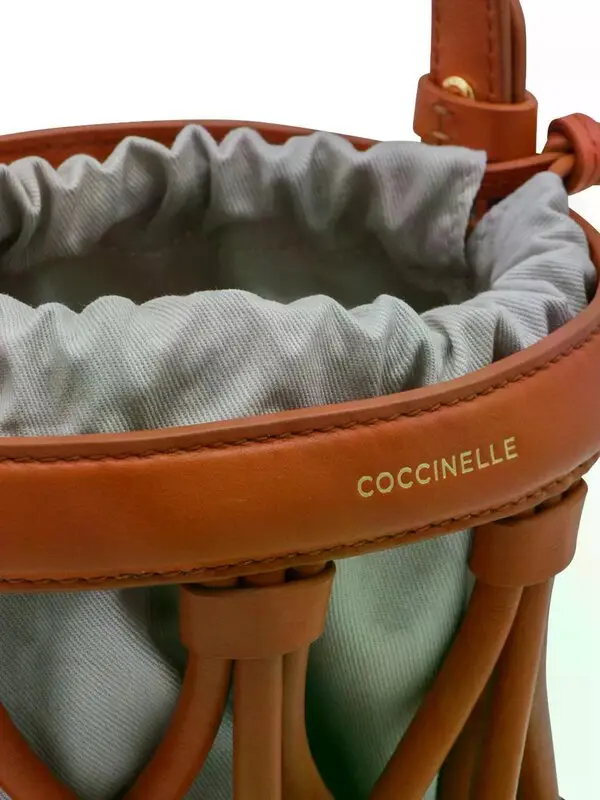 COCCINELLE Koi Leather Bucket Bag - Orange