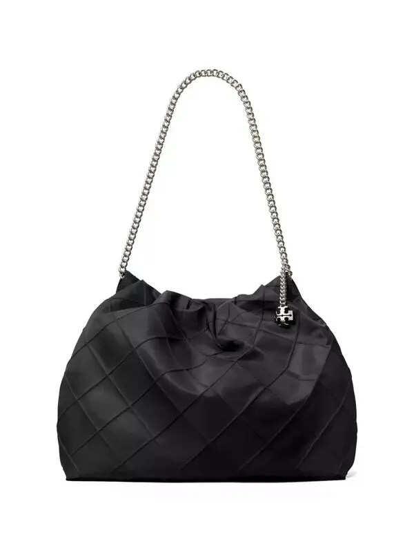 Tory Burch Fleming Nylon Hobo Bag - Black
