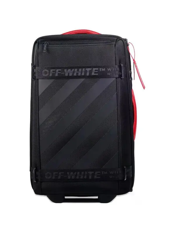Off-White Diagonal Stripe Suitcase - Black