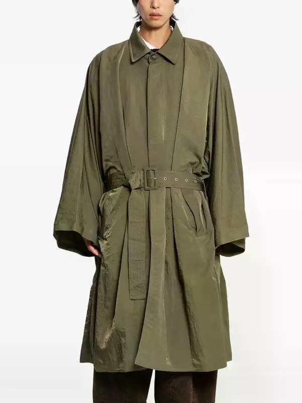 HED MAYNER Belted Trenchcoat - Green
