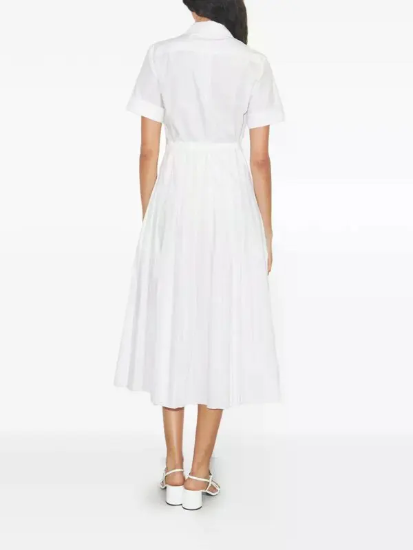 Tory Burch Pleated Poplin Shirtdress - White