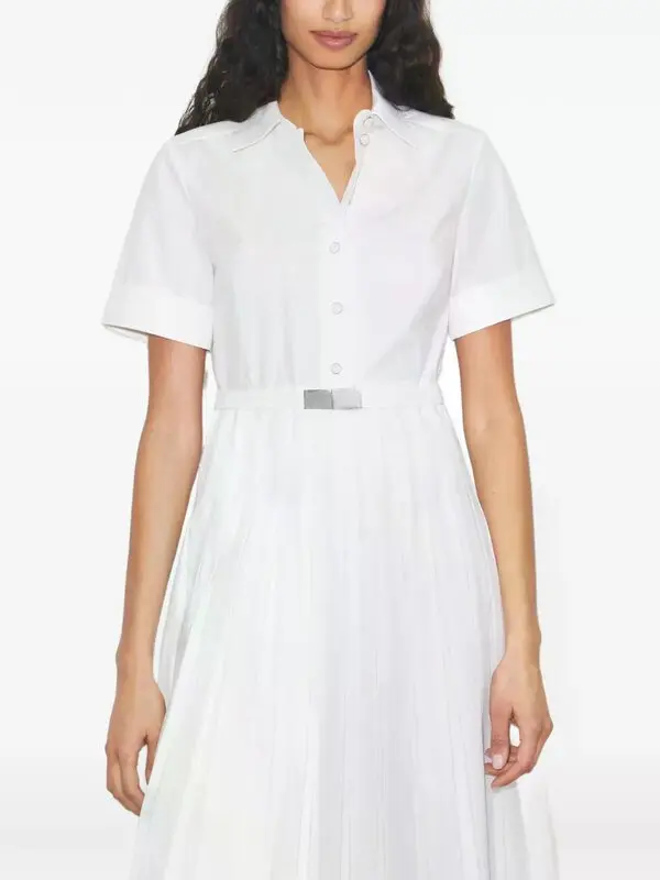 Tory Burch Pleated Poplin Shirtdress - White