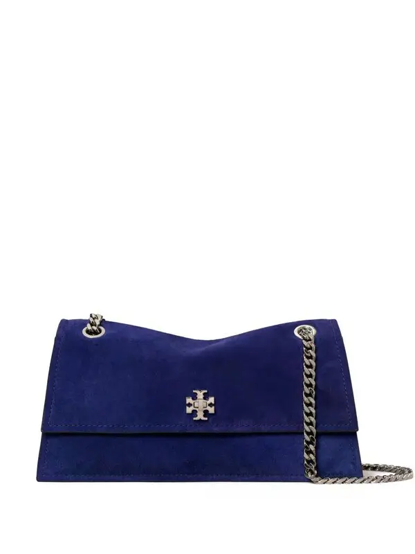 Tory Burch Kira Turnlock Suede Shoulder Bag - Blue