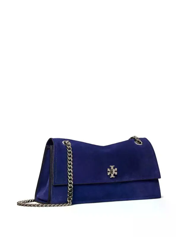 Tory Burch Kira Turnlock Suede Shoulder Bag - Blue
