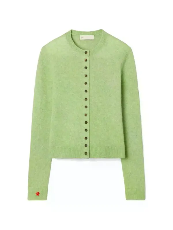 Tory Burch Cashmere Silk Cardigan - Green